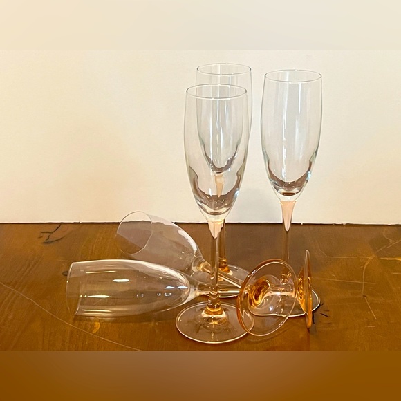 Luminarc | Dining | Vintage Luminarc France Pink Rose Stem Champagne ...